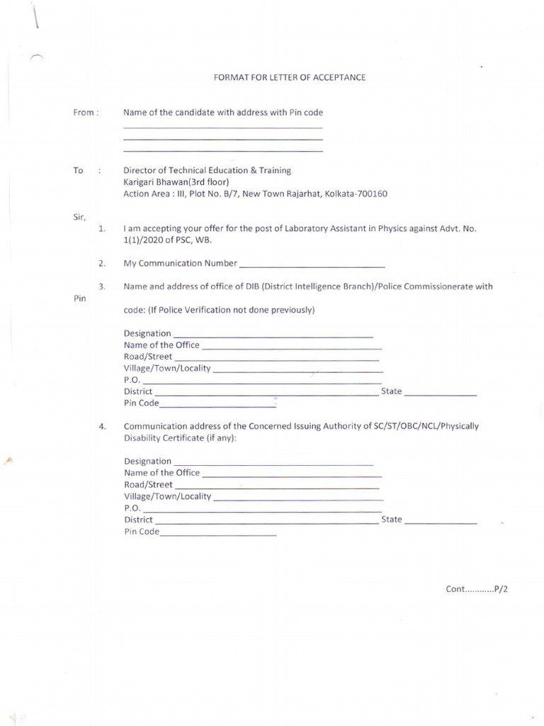 Format For Acceptance and Verification Roll | PDF