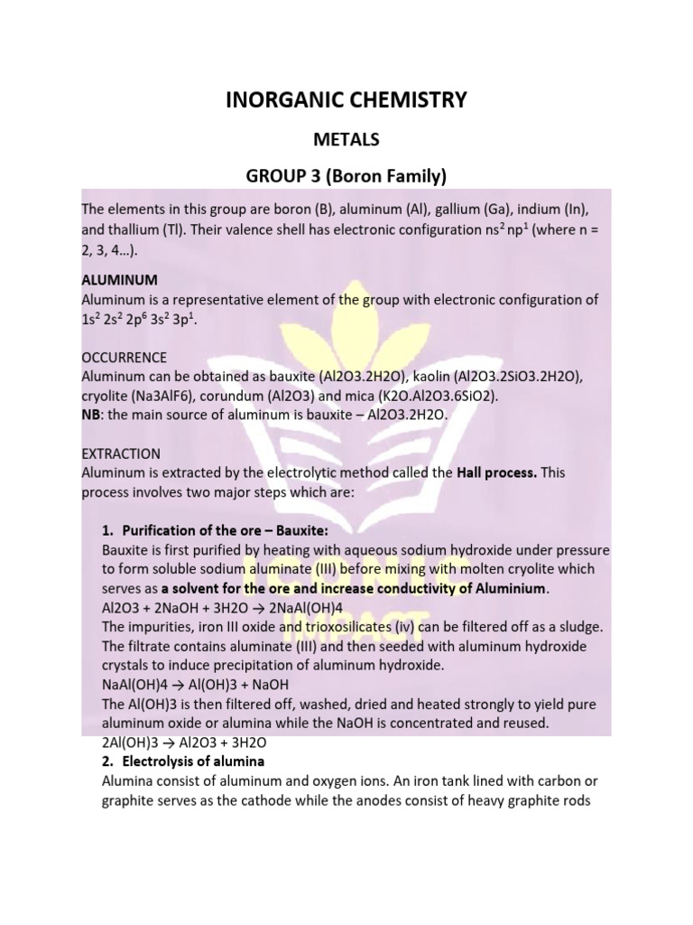 3 - Group 3 Elements - Boron Family | PDF | Aluminium | Aluminium Oxide