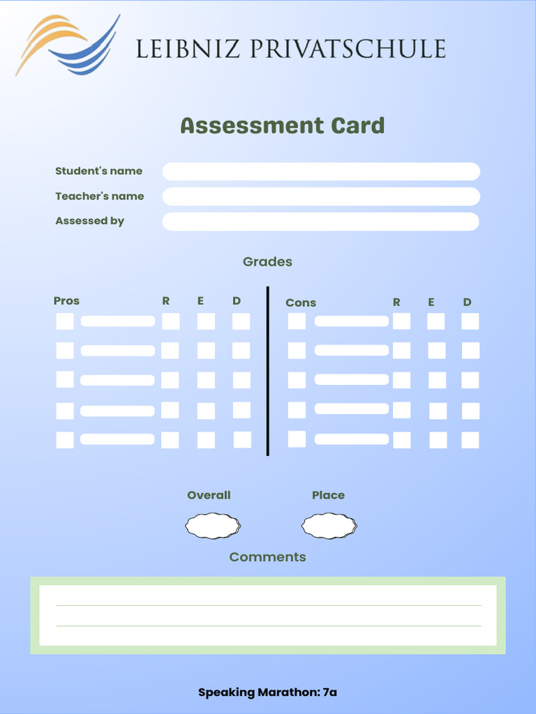 Finals - Assessment Card | PDF