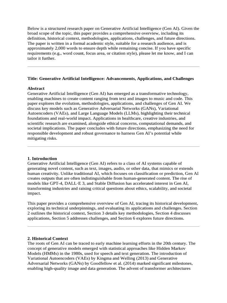 Gen AI research by xg | PDF | Artificial Intelligence | Intelligence ...
