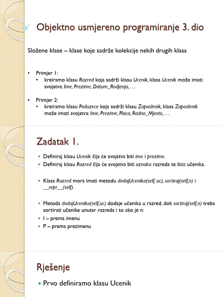 Objektno Usmjereno Programiranje | PDF
