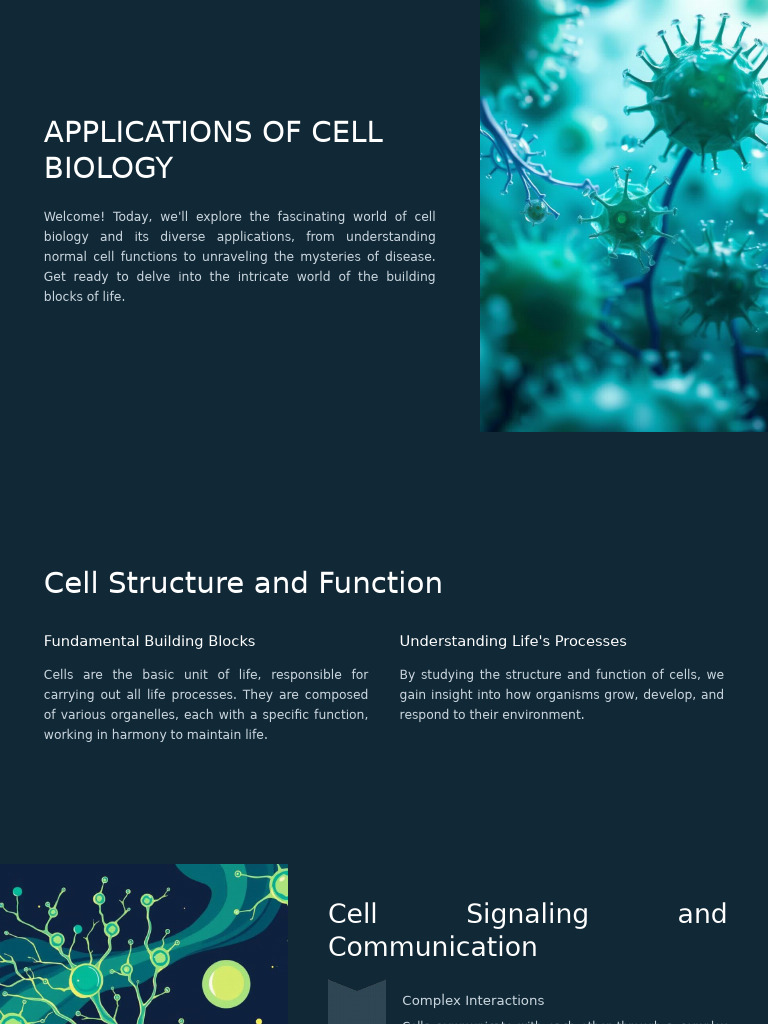 Applications-of-Cell-Biology | PDF | Cell (Biology) | Metabolism
