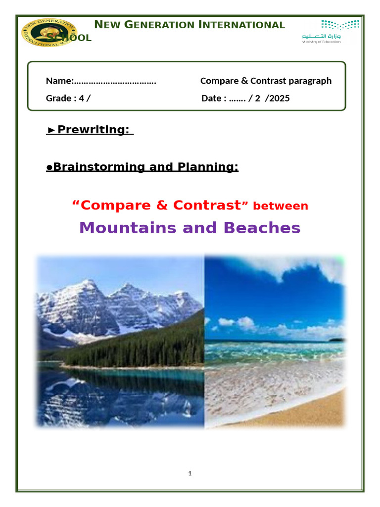 Gr.4 - Compare & Contrast Writing - Week 5 | PDF