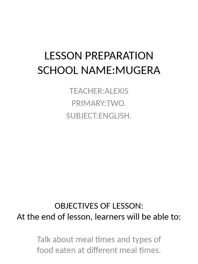 Lesson Preparation | PDF