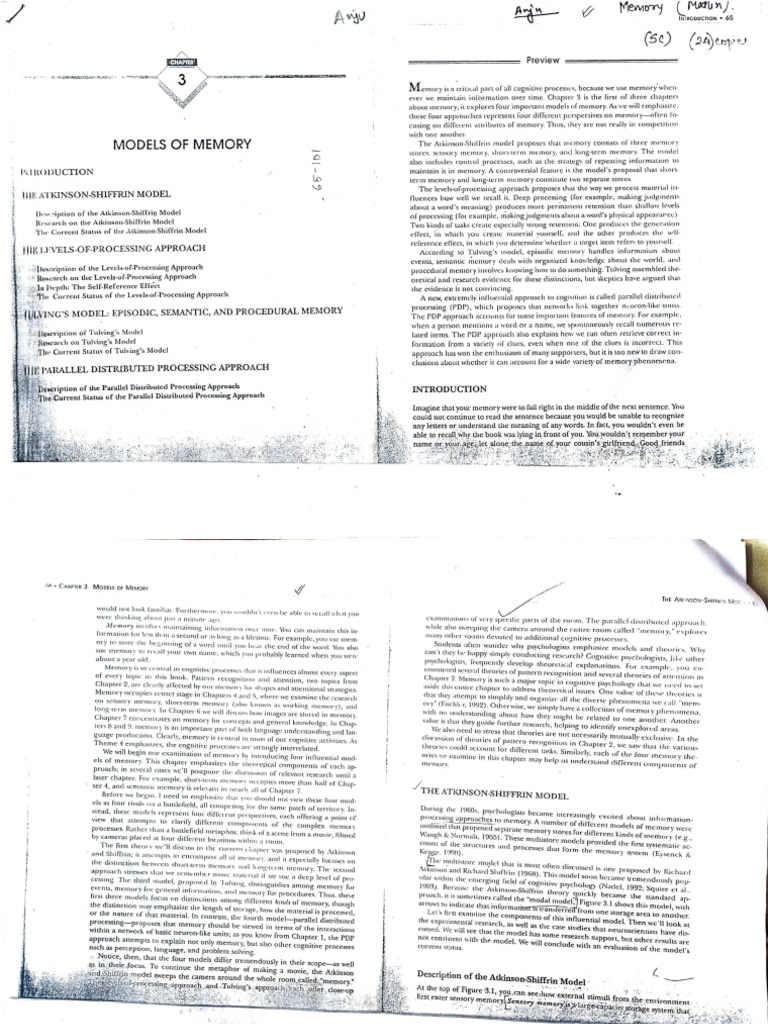 Models of Memory-Matlin | PDF | Memory | Mental Processes