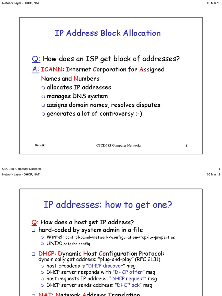 04net DHCP Nat | PDF | Ip Address | Port (Computer Networking)