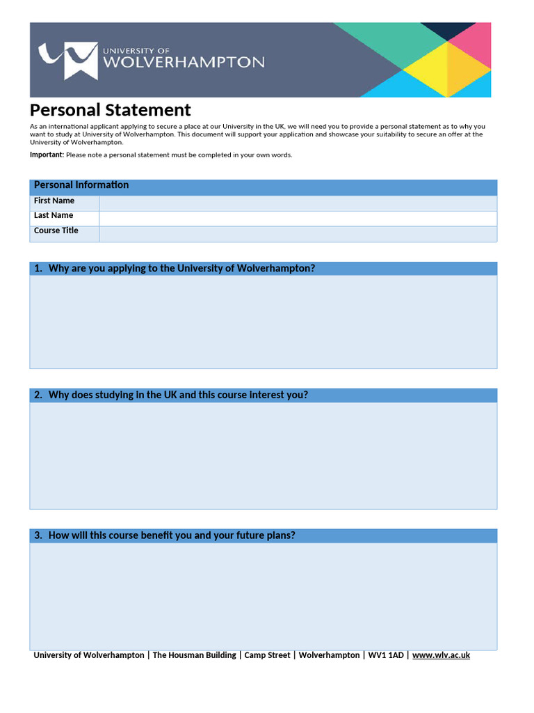 WLV - Personal Statement Updated 20112024 | PDF