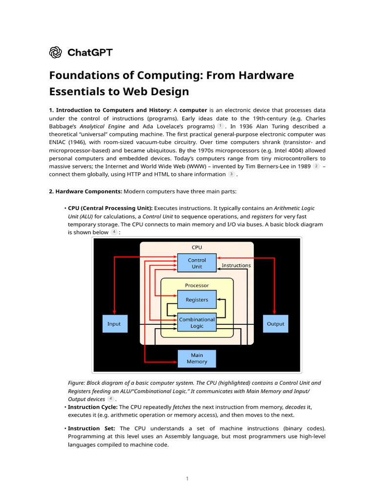 Foundations of Computing - From Hardware Essentials To Web Design | PDF | Computer Network ...