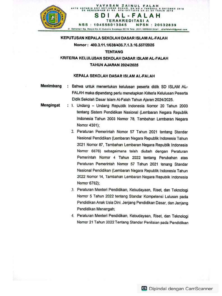 SCAN SK KRITERIA KELULUSAN TA 24-25 - 11zon | PDF