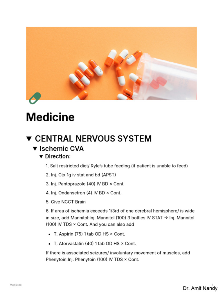 CVA and Emergency Neurology Protocols | PDF | Myocardial Infarction ...