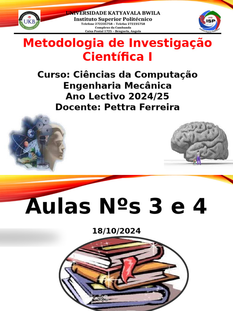 Aula 3-4 Mic 17-10-2024 | PDF | Science | Método científico