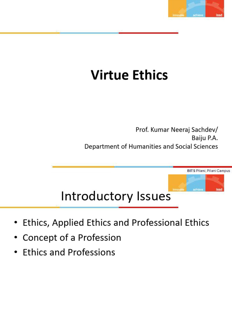 Prof Ethics Virtue Ethics | PDF | Virtue | Virtue Ethics