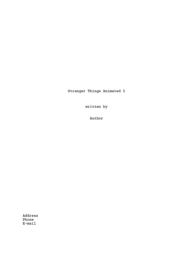 Stranger Things 5: Animated Script | PDF