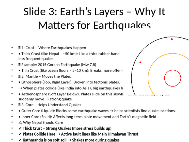Slide 3 Earthquake Earth Layers With Illustration | PDF