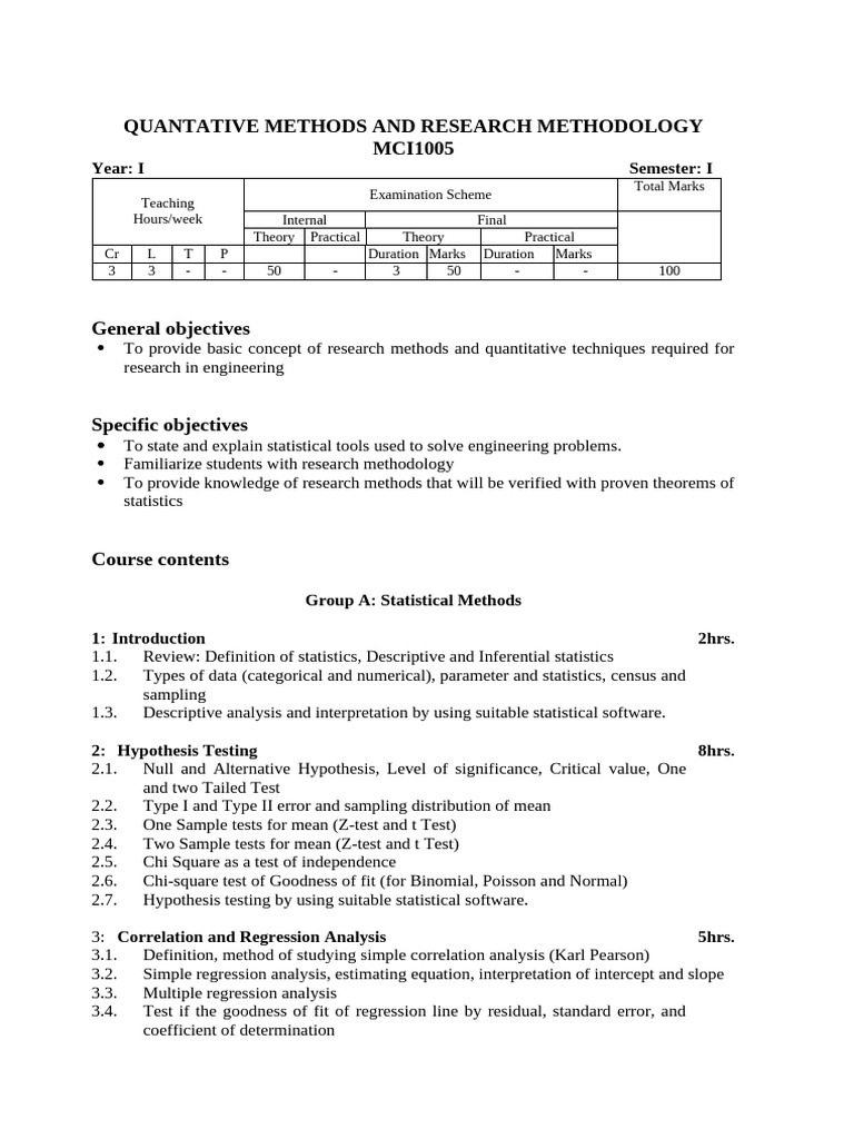 5.quantative Methods and Research Methodology - I-I | PDF | Statistics ...