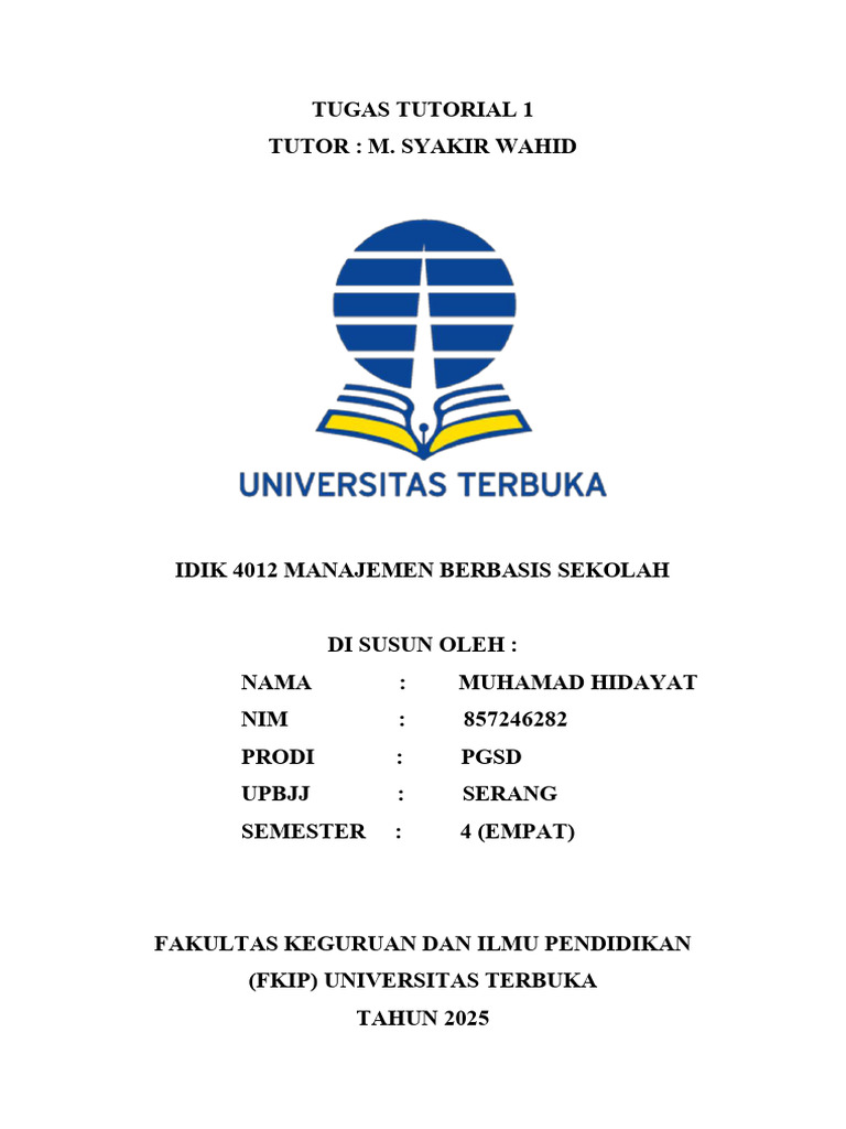 Tugas Tutorial 1 Manajemen Berbasis Sekolah | PDF