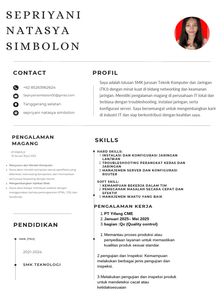 CV Tasya Simbolon | PDF