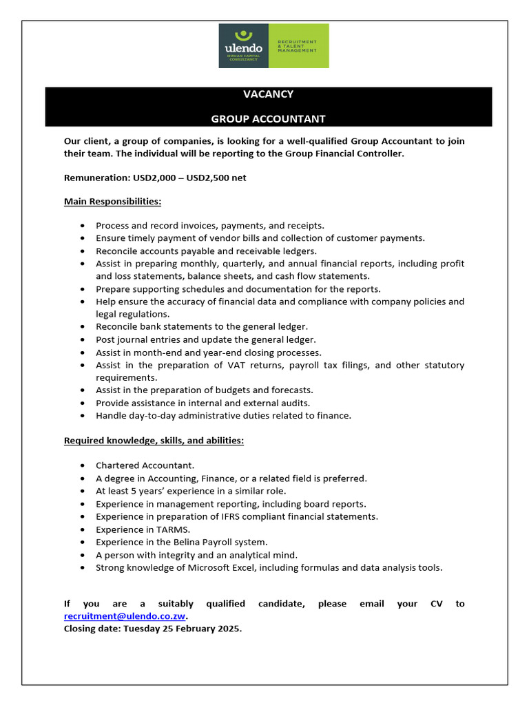 Advert - Group Accountant | PDF