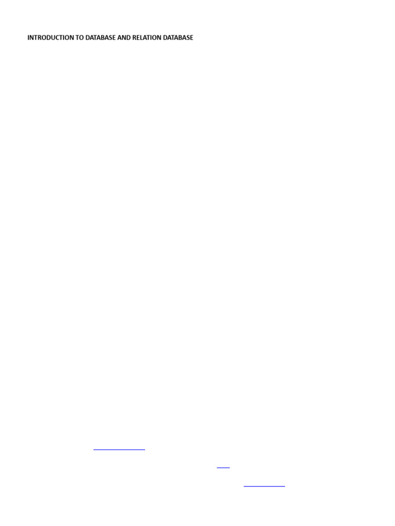 Introduction To Database and Relation Database | PDF | Relational Database | Databases