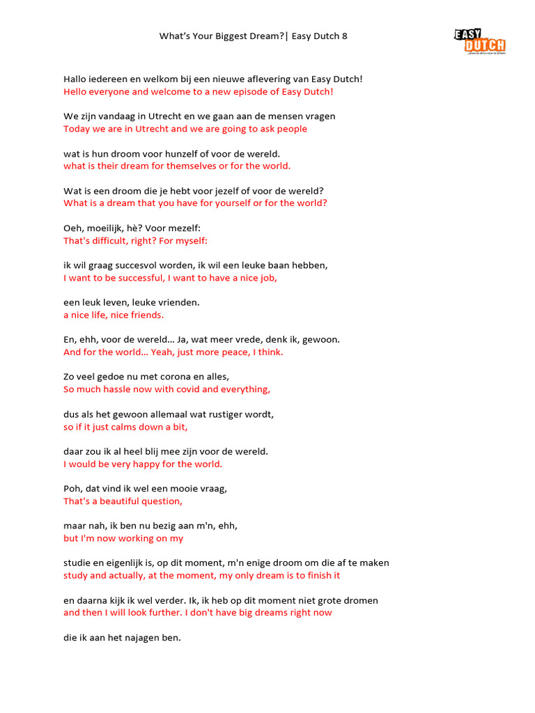 ED8 Transcript NL-EN (Dragged) 2 | PDF