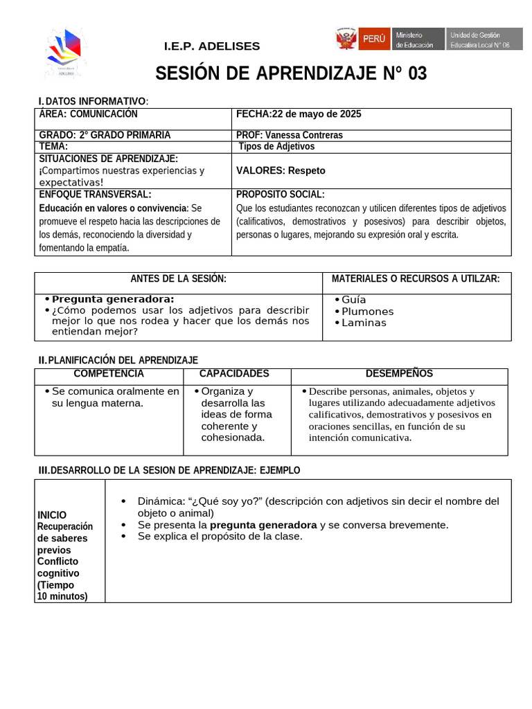 Sesión de Raz Verbal 1 | PDF | Aprendizaje | Adjetivo