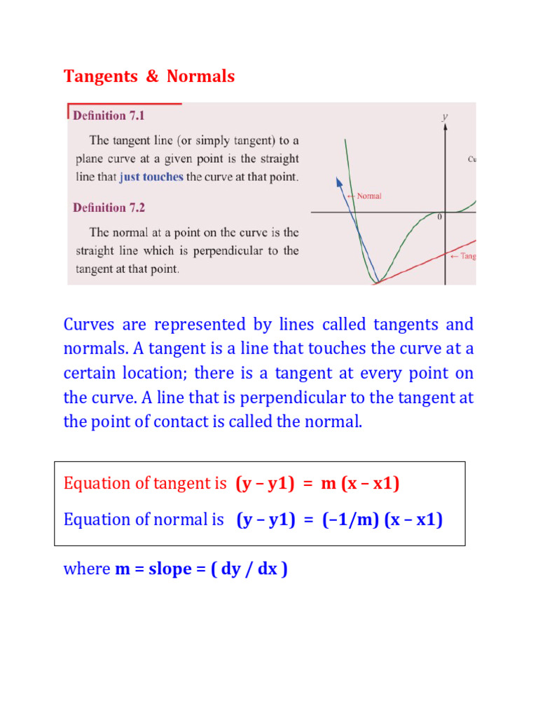 Meghana Tangent&Normal (16may25) | PDF | Tangent | Differential Equations