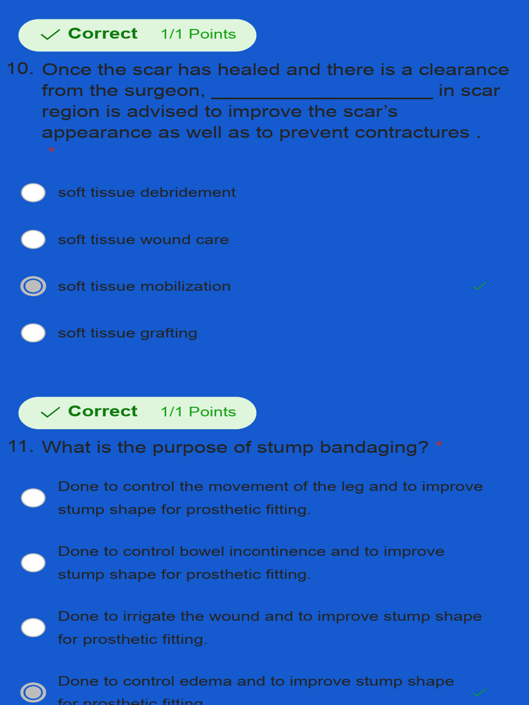 Pre-Test CME Class On Amputation and Limb Loss | PDF