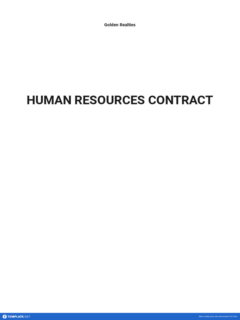 HR Contract Template | PDF | Human Resource Management | Human Resources