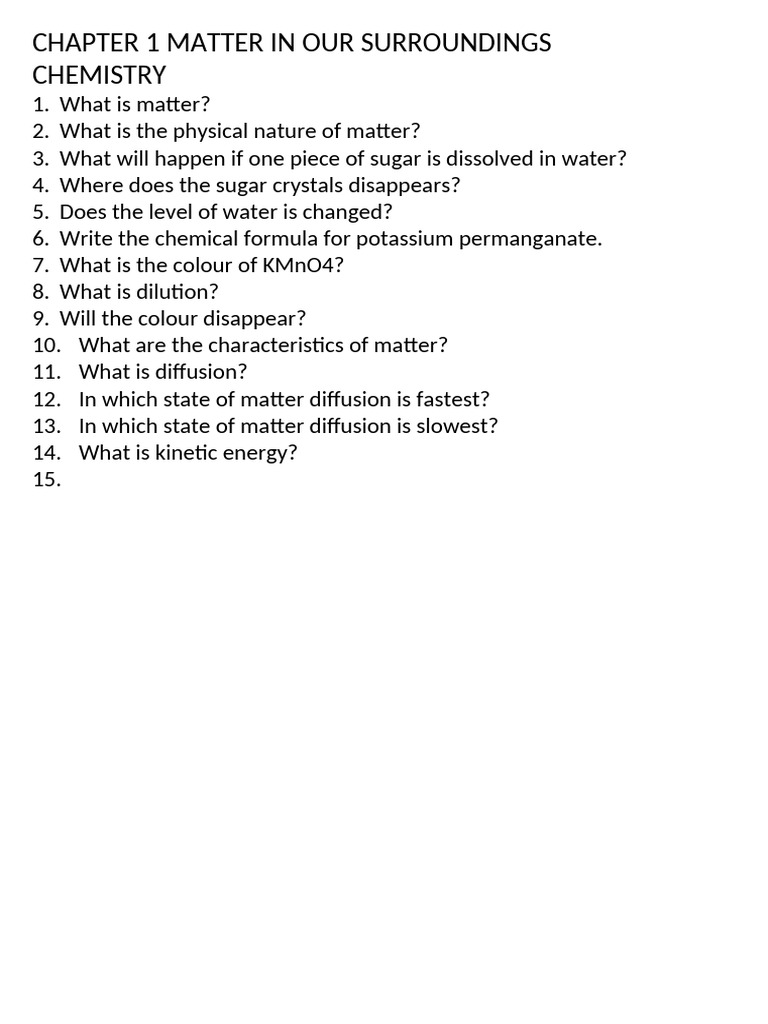 Chapter 1 Matter in Our Surroundings | PDF
