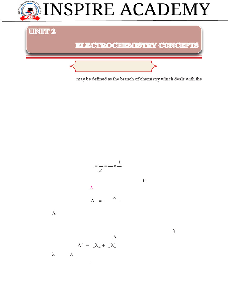 CBSE Class 12 Chem Notes Question Bank Electrochemistry Concept PDF ...
