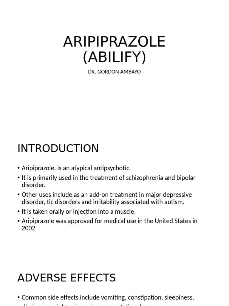 Aripiprazole: Uses, Effects, and Pharmacology | PDF | Antipsychotic ...