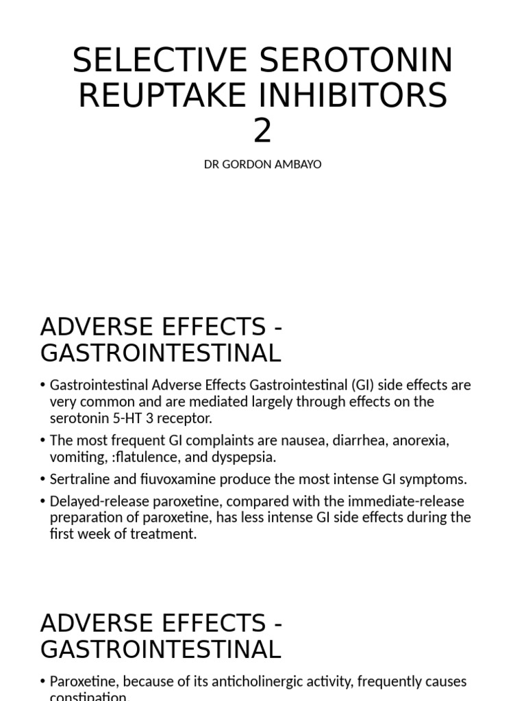 Lecture 14 Selective Serotonin Reuptake Inhibitors 2 | PDF | Selective Serotonin Reuptake ...