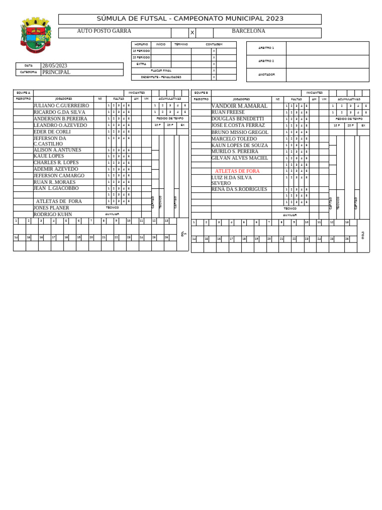 Sumula 2 Rodada 4º Jogo | PDF