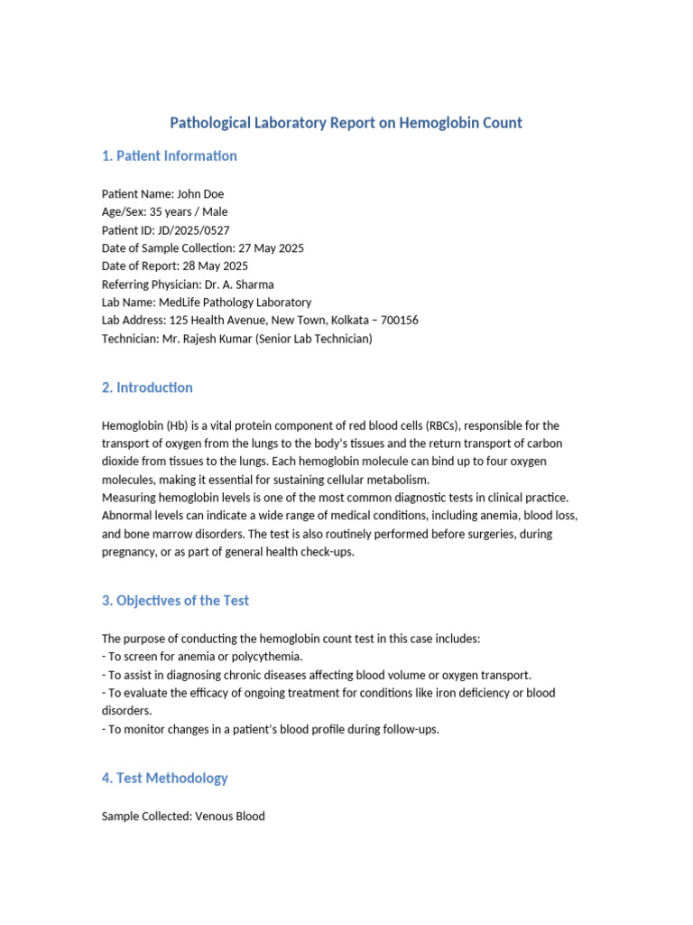 Hemoglobin_Report_Elaborate (1) | PDF