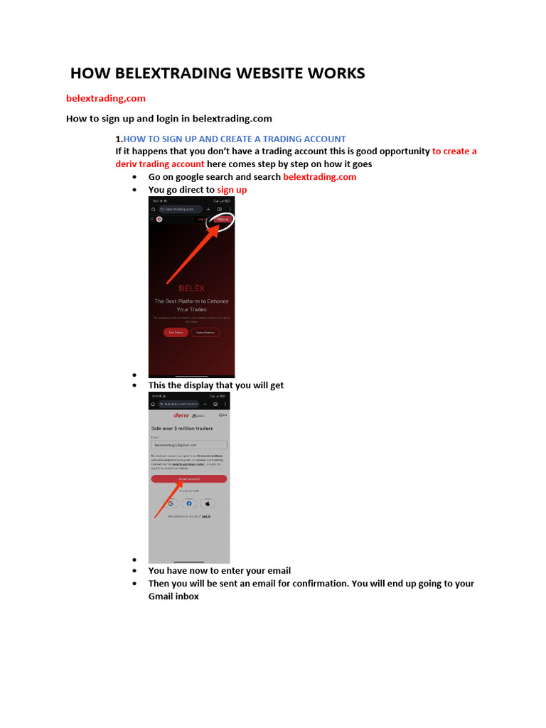 How To Create Deriv Trading Account On Belex | PDF