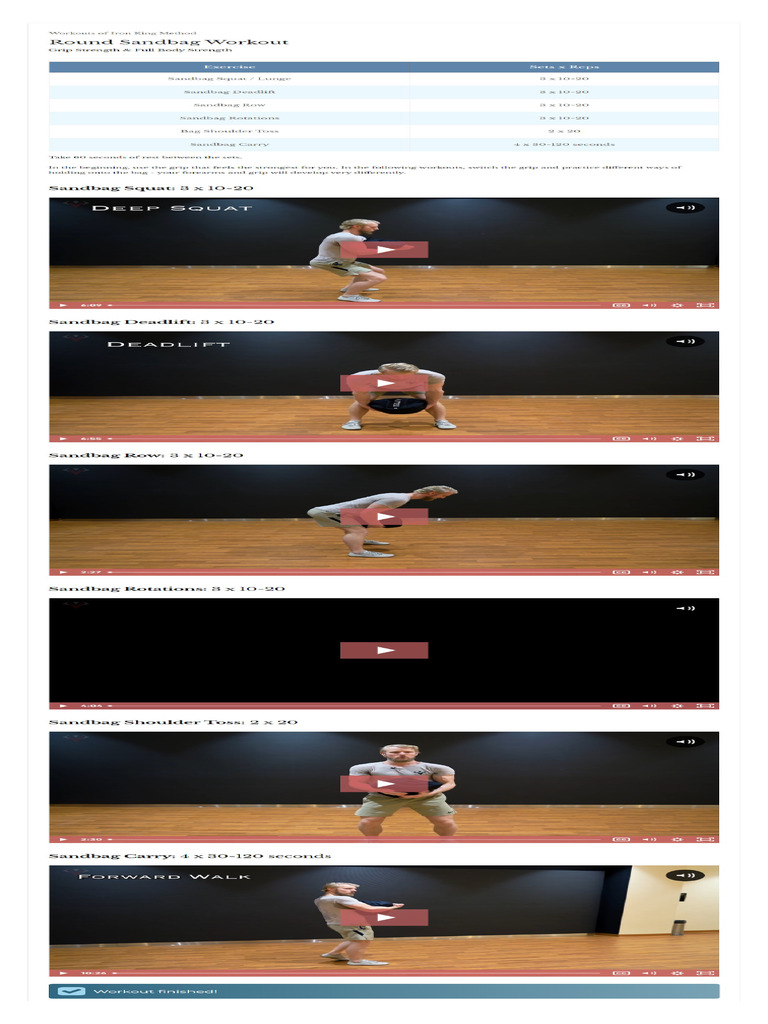 Round Sandbag Workout | PDF
