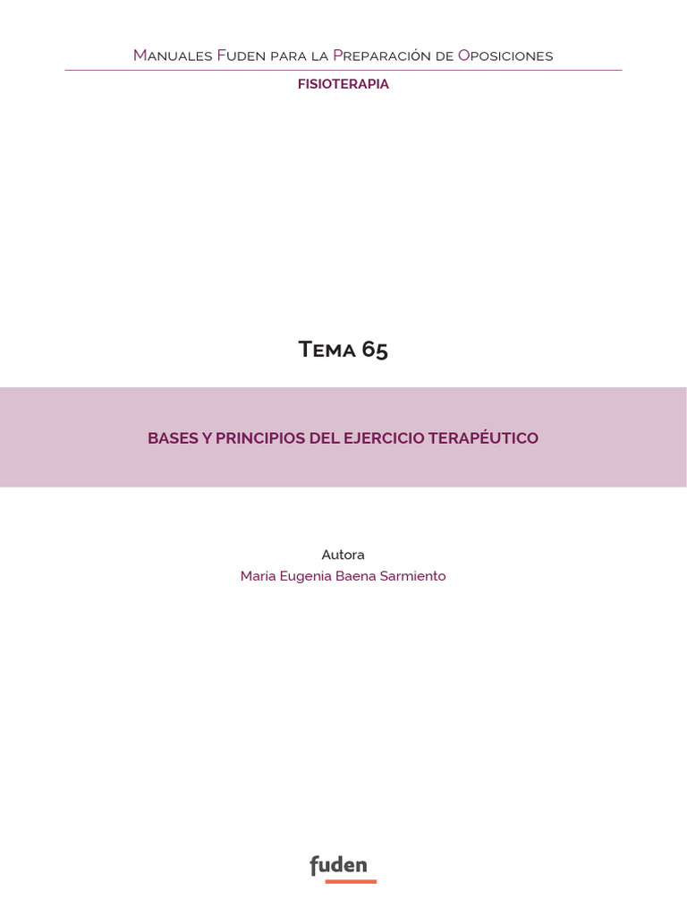 65_FISIO_Tema_65_Ejercicio terapÃ©utico_OK__16077013 | PDF | Terapia física | Medicina CLINICA