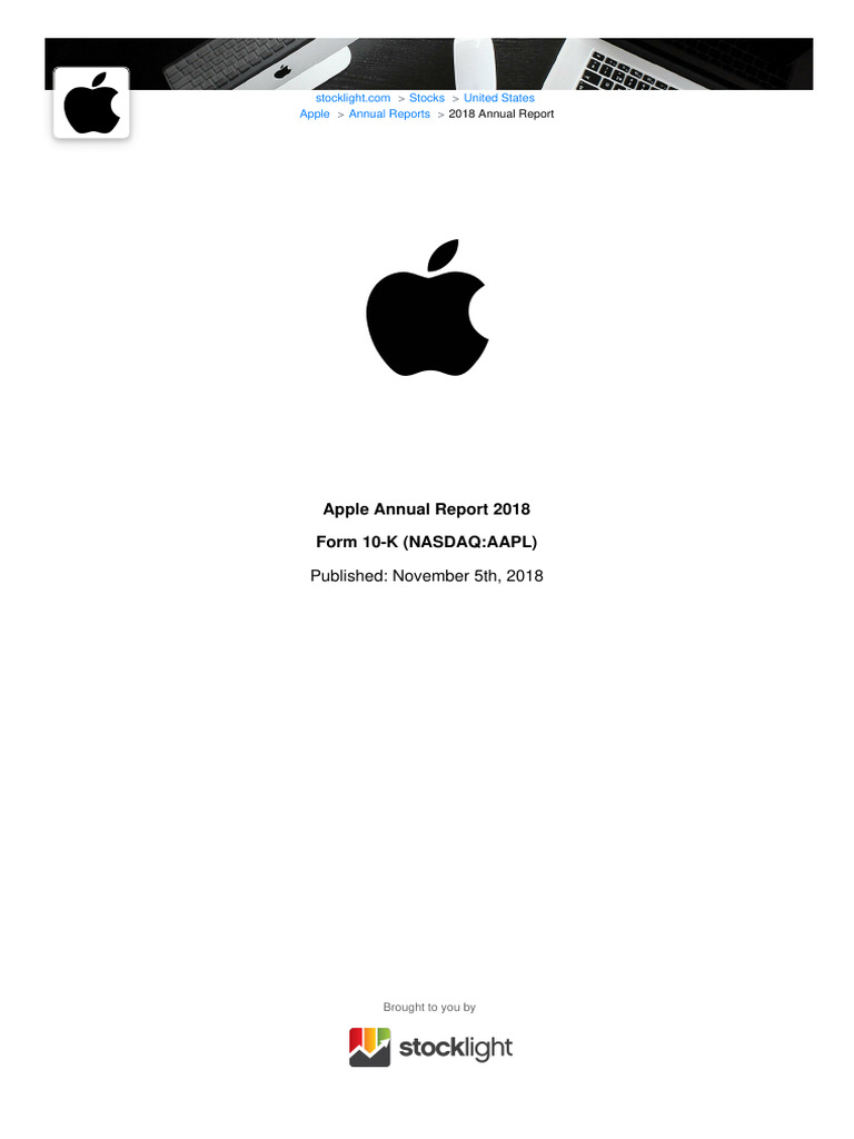 Nasdaq Aapl 2018 10K 181158788 | PDF | I Cloud | Apple Tv