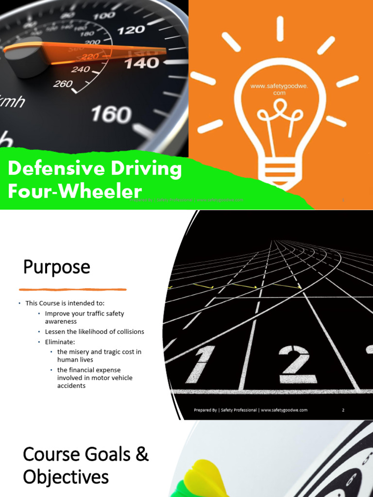 23 SGW - Defensive Driving (Four Wheeler) Safety Training | PDF ...