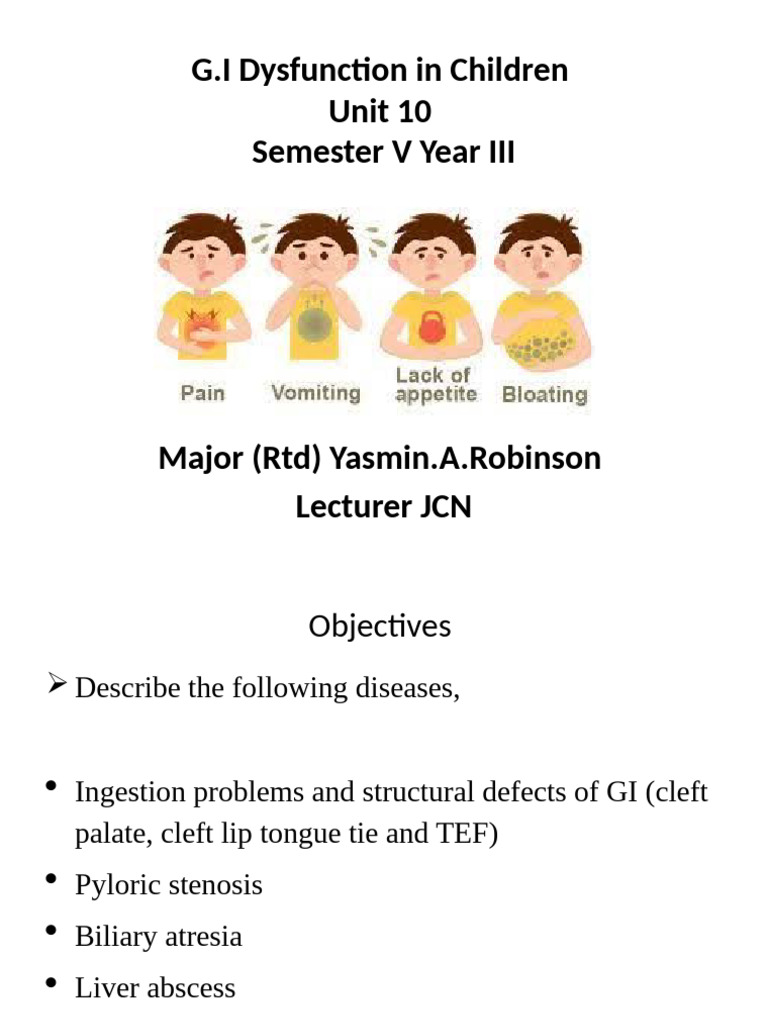 Unit 10 G.I. Dysfuction in Children 2025 (F) | PDF | Liver | Constipation