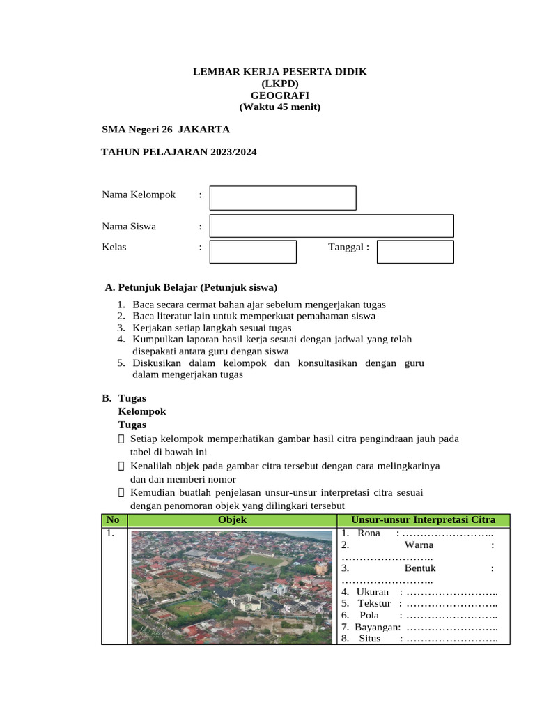 LKPD Peta KLS X | PDF
