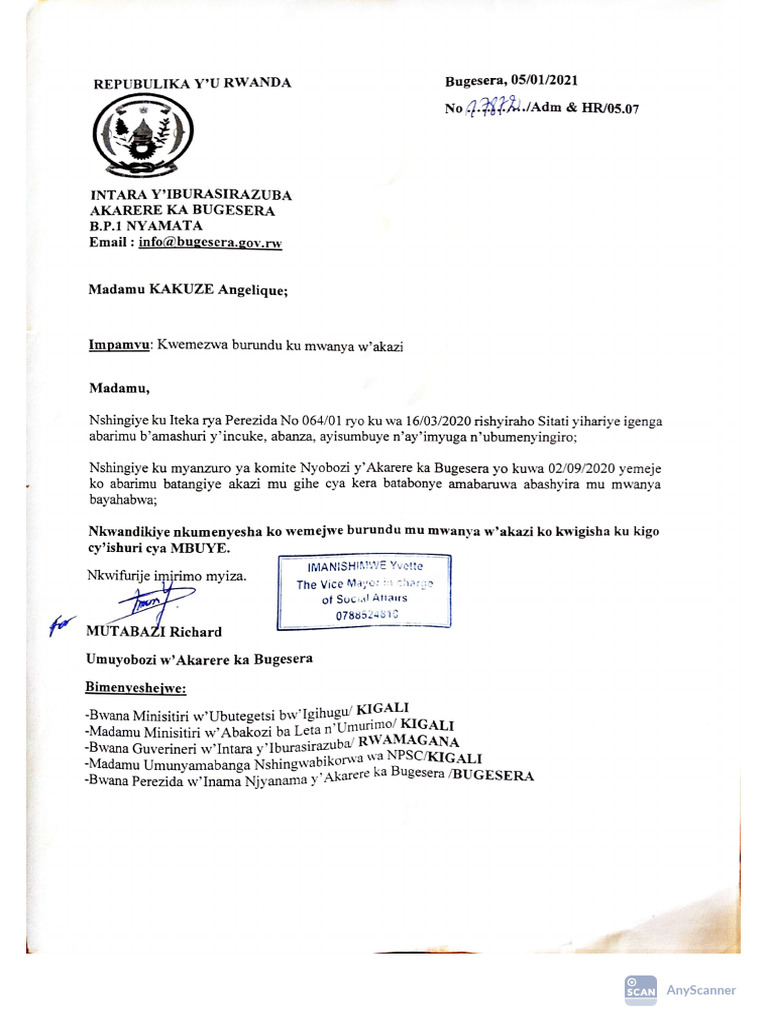 Kakuze - Burundu - SDMS Code &RSSB Affiliation Number | PDF