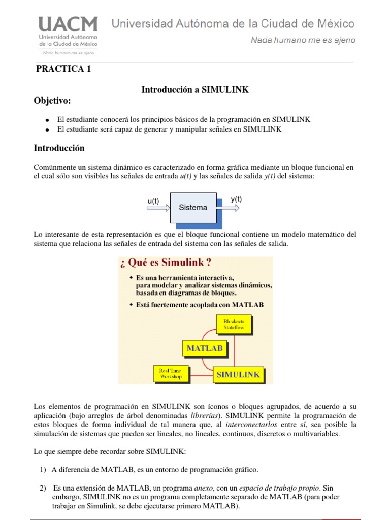 P1 Simulink - V02 | PDF | Matlab | Programa de computadora