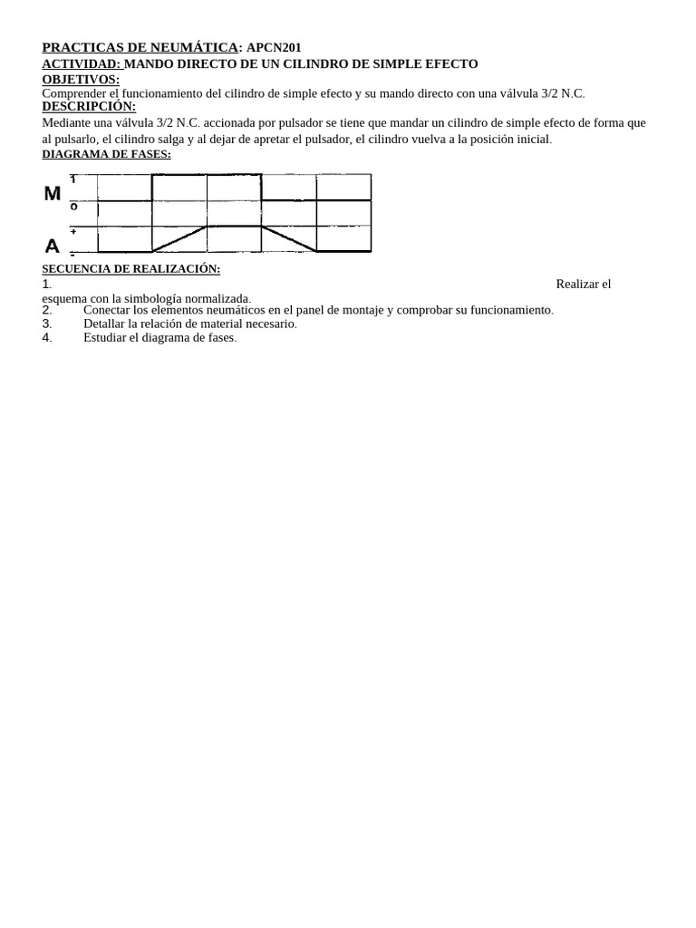 Actividades Practicas de Neumática-Apcn201 | PDF