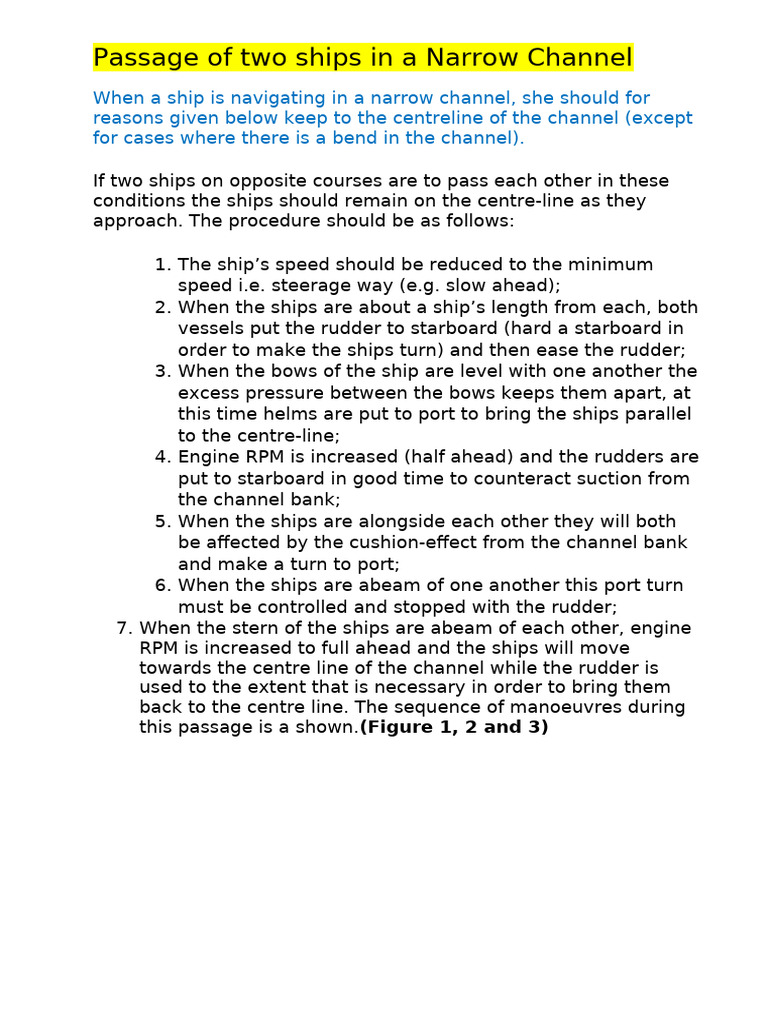 Ship Interactions When Navigating in A Channel | PDF | Ships | Port And ...