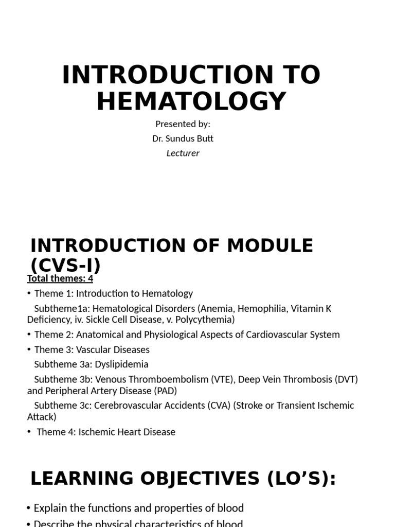 Introduction To Hematology 2 | PDF | Bone | White Blood Cell