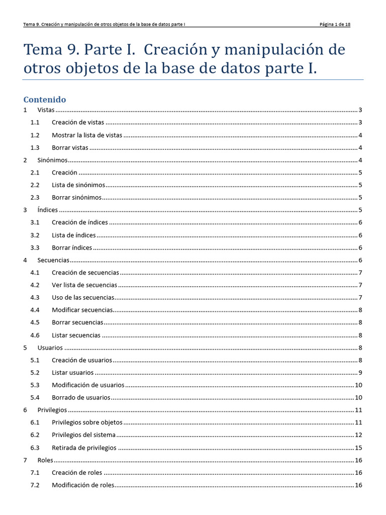 9.2 - Mecanismos de Seguridad y Control de Datos | PDF | SQL | Bases de ...