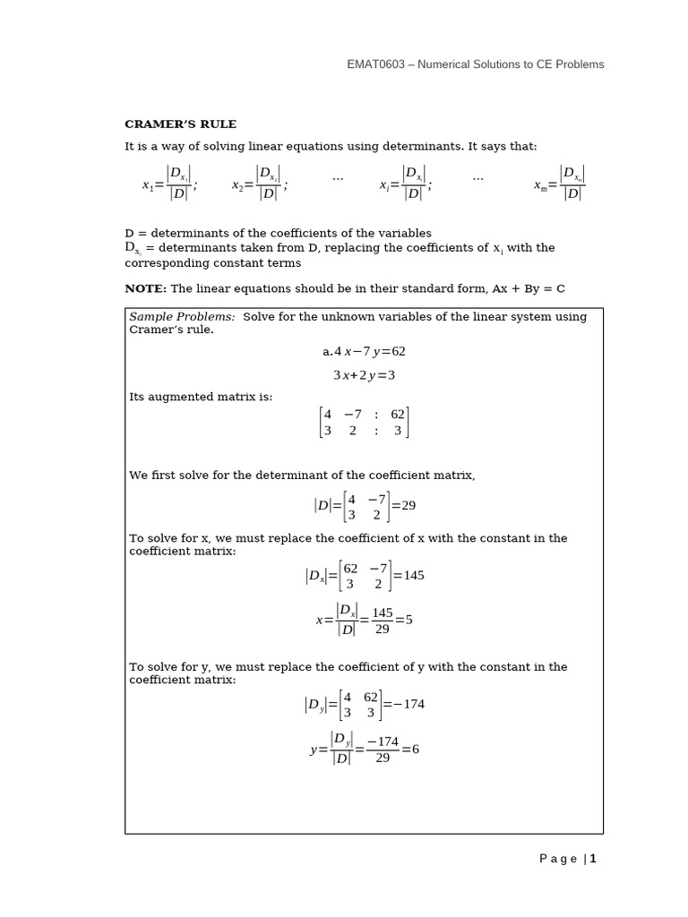 Solutions of Linear Systems Learning Module | PDF | System Of Linear Equations | Algorithms