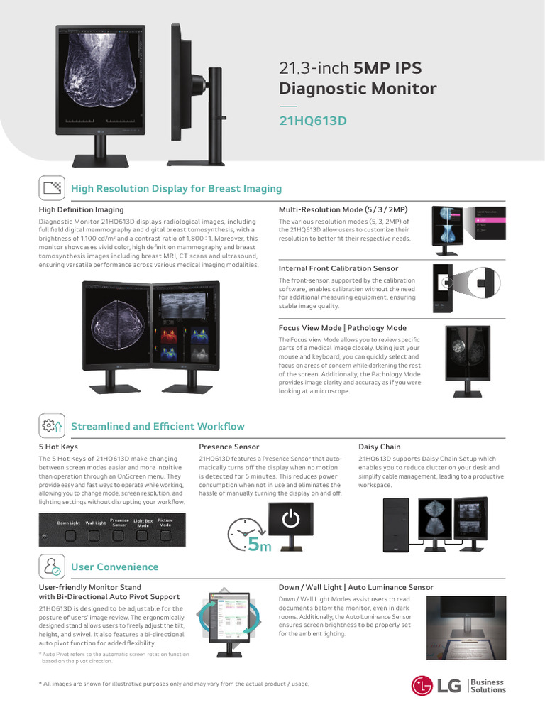 LG 21HQ613D Diagnostic Monitor Overview | PDF | Medical Imaging ...