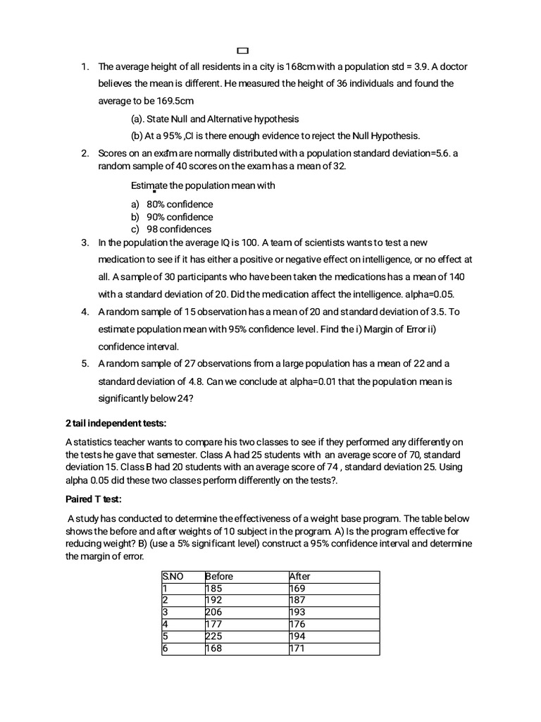 Statistics 1 | PDF | Confidence Interval | Standard Deviation